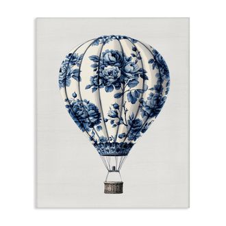 Stupell Industries Vintage Toile Heißluftballon Leinwand Wandkunst Design von Lettered and Lined, 30x24