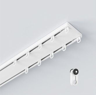 Generic Gardinenschiene 2-laufig Aluminium, Vorhangschiene Deckenmontage, 50-800 cm Fl&auml;chenvorhangschiene, Biegbares System, Ger&auml;uscharm, Moderne Vorhangl&ouml;sun