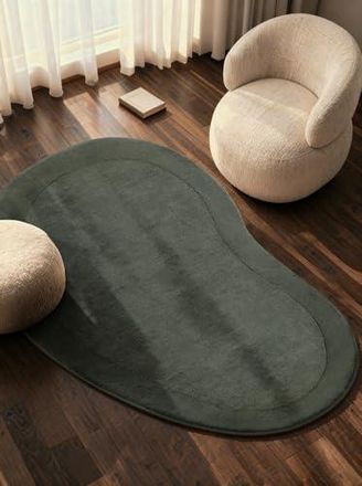 Villeroy & Boch Wollteppich Kari Organisch Shape - Weicher Natur Wohnzimmerteppich mit Bord&uuml;re, Handgemacht & Nat&uuml;rlich, Modern f&uuml;r Wohnzimmer, Schlafzimmer, Esszimme