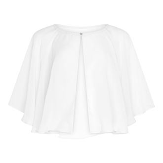 Bolerose weich Hochzeit Umh&auml;ngetuch Abend Durchsichtiges Chiffon &Uuml;berwurf Umhang Schultertuch (Wei&szlig;, Einheitsgr&ouml;&szlig;e)