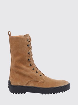 Tod's Bottines de combat en cuir su&eacute;d&eacute; avec logo T Timeless et semelle Gommino