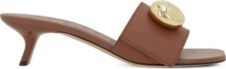 Loewe sandales boutonn&eacute;es &agrave; talon - Marron