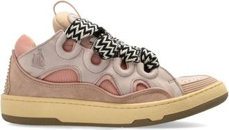 Lanvin Low-Top Sneaker - Panelled Pink Sneakers With Bold Contrast Laces - Gr. 36 (EU) - in Beige - f&uuml;r Damen