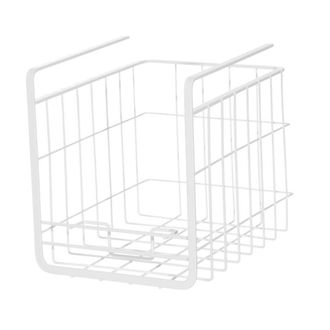 Angoily 2 Stck. Weißer Eckiger Drahtkorb Aufbewahrungskorb aus Eisen mit Glatter Oberfläche Leichtem Design und Multifunktionalem Hängekorb für Küche Bad Büro