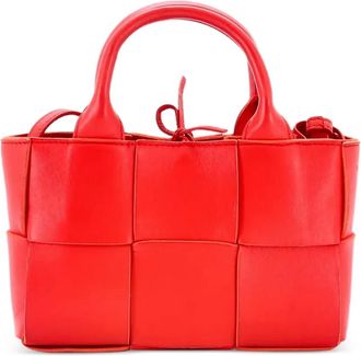 Bottega Veneta grand sac cabas Arco en cuir Intrecciato - Rouge