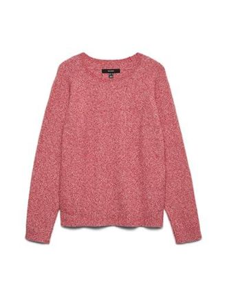 Vero Moda O-Neck Vmdoffy Ls Blouse à col Rond GA Noos, Rouge High Risk, L Femme