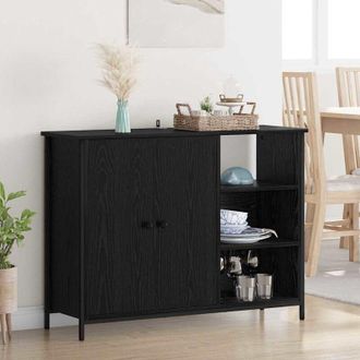 vidaXL Buffet Ch&ecirc;ne noir 100 x 33 x 75 cm Bois ding&eacute;nierie vidaXL