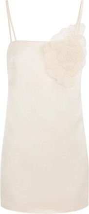 Elisabetta Franchi Femme, Robes, Beige, Taille: 44 FR Robe Courte avec Applique Maxi Fleur