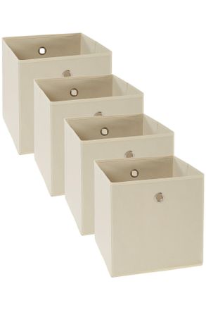 CARRYHOME Faltbox, Natur, Silber, Metall, Textil, Karton, 32x32x32 cm, faltbar, Ordnen & Aufbewahren, Aufbewahrungsboxen, Faltboxen