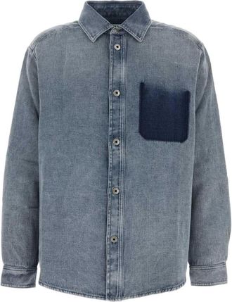 Loewe Homme, Chemises, Bleu, Taille: XL Chemise Patchwork en Denim
