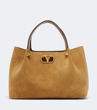 Valentino Garavani Henkeltasche Signature Small aus Veloursleder