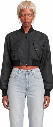 Balenciaga Cropped Bomber in Technical Faille