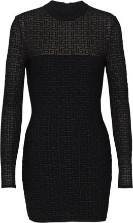 Balmain Femme, Robes, Noir, Taille: 42 FR Robe en maille PB Labyrinth