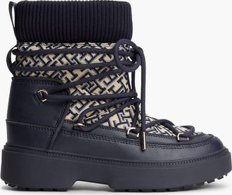 Tommy Hilfiger TH Monogram wasserabweisende Schneestiefel in Dunkelblau