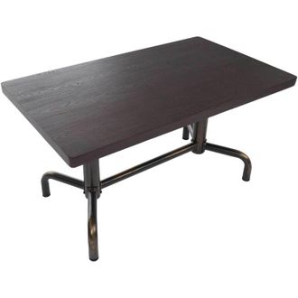 Hhg [NEUWERTIG] Esszimmertisch HHG-695, Tisch Esszimmertisch, Industrial Holz 140x80cm dunkel, bronze Gestell