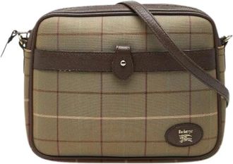 Burberry Sac bandouli&egrave;re Pre-owned en toile enduite et cuir &agrave; carreaux - Femme - Pre-owned - Beige - Taille: ONE Size