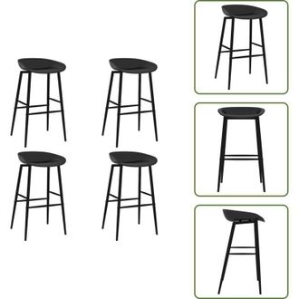 vidaXL Barhocker 4 Stk. Schwarz - Barhocker - K&uuml;chenst&uuml;hle - Barst&uuml;hle - Set Von 4 - Schwarz