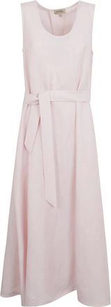 Woolrich Femme, Robes, Rose, Taille: 38 FR Robe Longue D&eacute;bardeur en Lin et Lyocell