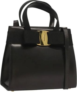 Ferragamo Pre-owned Cuir sacs-main - Femme - Pre-owned - Noir - Taille: ONE Size