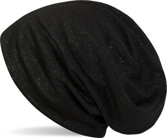 styleBREAKER M&uuml;tze Beanie mit All Over Glitzer