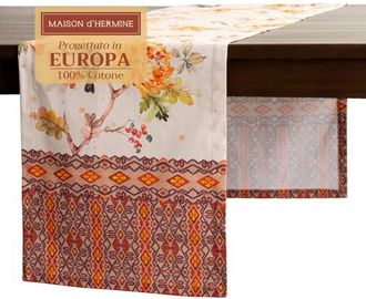 Maison d'Hermine Kelim - Prairie Chemin de Table 100 % Coton pour f&ecirc;tes, d&icirc;ners, Vacances, Cuisine, Thanksgiving/No&euml;l (50cm x 150cm)
