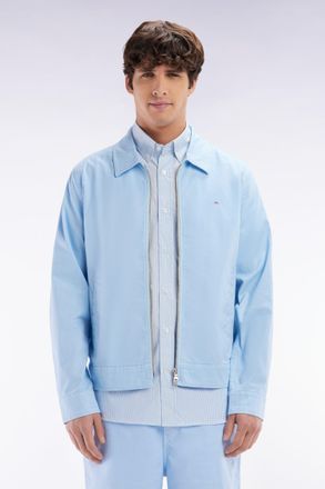 Eden Park Blouson Zipp&eacute; En Gabardine De Coton Stretch Ciel