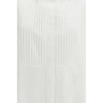 Golden Goose Pleated Cotton Poplin Shirt - White