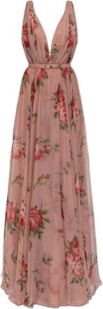 Dolce & Gabbana Femme, Robes, Rose, Taille: 34 FR Silk Floral Dress