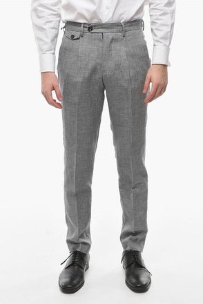 Cruna Houndstooth Motif RAVAL Single Pleat Pants with Breast Pocke size 44