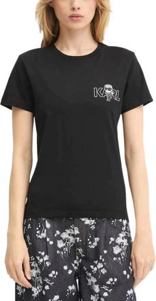 Karl Lagerfeld Femme, Tops, Noir, Taille: 42 FR Ikon Seasonal T-Shirt
