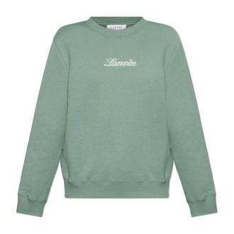 Lanvin Femme, Sweatshirts et sweats à capuche, Vert, Taille: 36 FR SweaT-shirt avec Logo Brodé