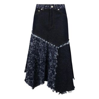 Ganni Rock aus Patchwork-Denim - - Skirts - Damen - Blau - S