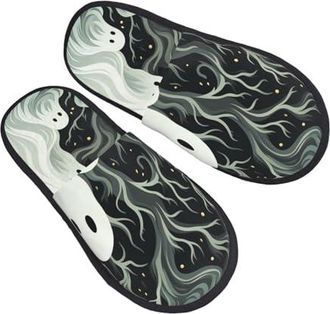 Generic Pantoufles En Coton Motif Blanc Portative Slippers Anti Odeur Chaussons Maison Pour Unisex Hôtels De Camping M