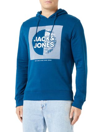Jack & Jones Herren Jjstein Sweat Hood,Sailor Blue,M