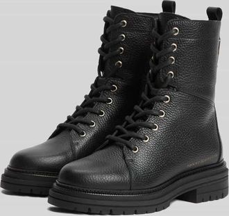 Tommy Hilfiger Schn&uuml;rstiefel aus echtem Rindsleder