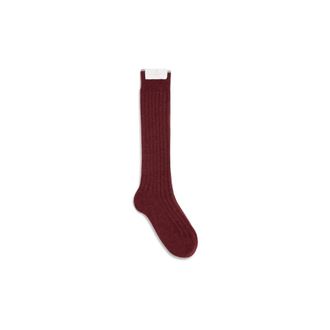 Brunello Cucinelli Homme, Sous-v&ecirc;tements, Rouge, Taille: ONE Size Luxueuses Chaussettes C&ocirc;tel&eacute;es en Cachemire