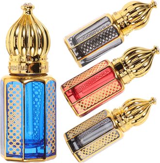 Artibetter MUELODSIC Retro Parf&uuml;mflasche Aus Glas 6ml Mit Metallverschluss Leere Aufbewahrungsflasche F&uuml;r &Auml;therische &Ouml;le Und Duft Dekorativer Parf&uuml;mflakon F&uuml;r Ti