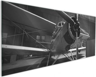 Wallario K&uuml;chenr&uuml;ckwand aus Glas 125 x 50 cm, Motiv: Klassiker der Luftfahrt | Spritzschutz abwischbar & pflegeleicht