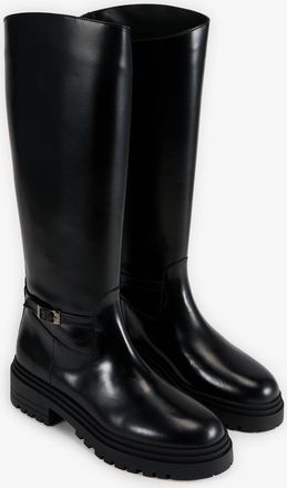 Bobbies Bottes crant&eacute;es en cuir