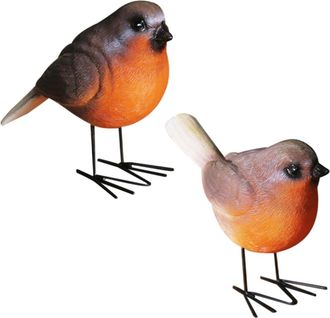 Pretyzoom 2st&uuml;cke Vogelstatue Aus Kunstharz Simulierte Vogelfigur F&uuml;r Garten Lebensechte Dekoration Ornament F&uuml;r Bonsai Realistische Vogelmodelle K&uuml;nstliche Vog