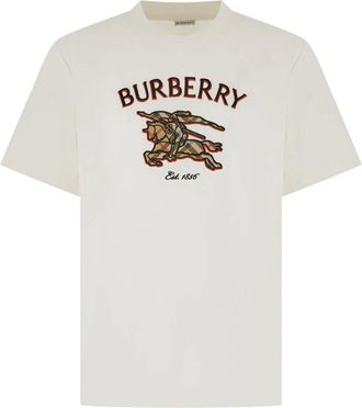 Burberry T-shirt en coton Knight Check - Homme - Tops - Blanc - Taille: XL
