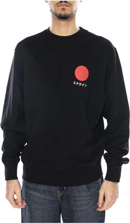 Edwin Homme, Sweatshirts et sweats &agrave; capuche, Noir, Taille: M SweaT-shirt Soleil Japonais