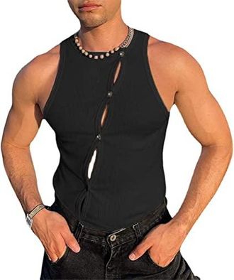 ORANDESIGNE Débardeur Homme Couleur Unie Tee Shirt Respirant Été Sport Gym T-Shirt Musculation sans Manche Sudation Gilets de Sport Maillots de Corps Fitness Casu