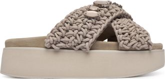 INUIKII Pantoletten Inuikii Woven Stones Platform 1004.005.0043 Hellgrau