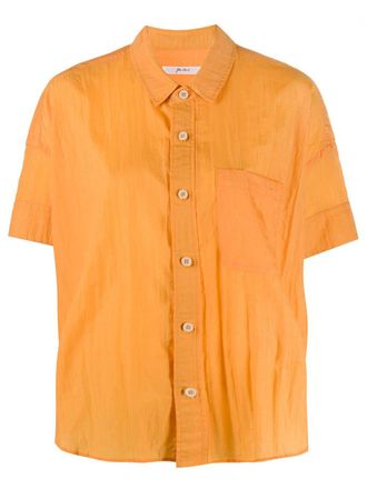 Julien David chemise &agrave; effet froiss&eacute; - Orange
