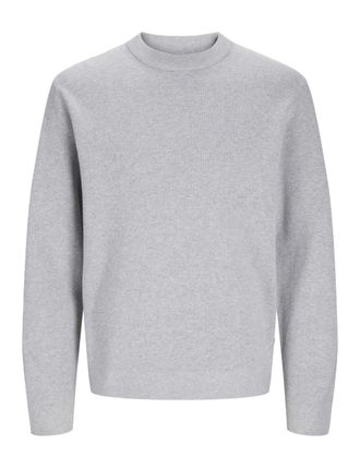 Jack & Jones Herren Jprblamilano Stitch Knit Crew Neck Strickpullover, Light Grey Melange,XS