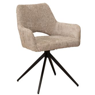 Giga Meubel Esszimmerstuhl Drehbar - Beige - Stoff - Esszimmerstuhl Josh 2er Set