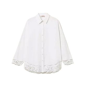 Twinset Femme, Blouses et Chemises, Blanc, Taille: 38 FR Chemise en coton