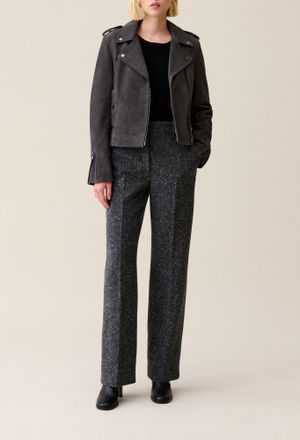 Claudie Pierlot Veste perfecto cuir su&egrave;de