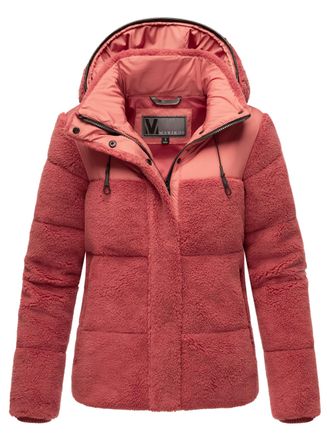 Marikoo Damen Teddy Puffer Jacke mit Kapuze & Reißverschluss - Kaguraa